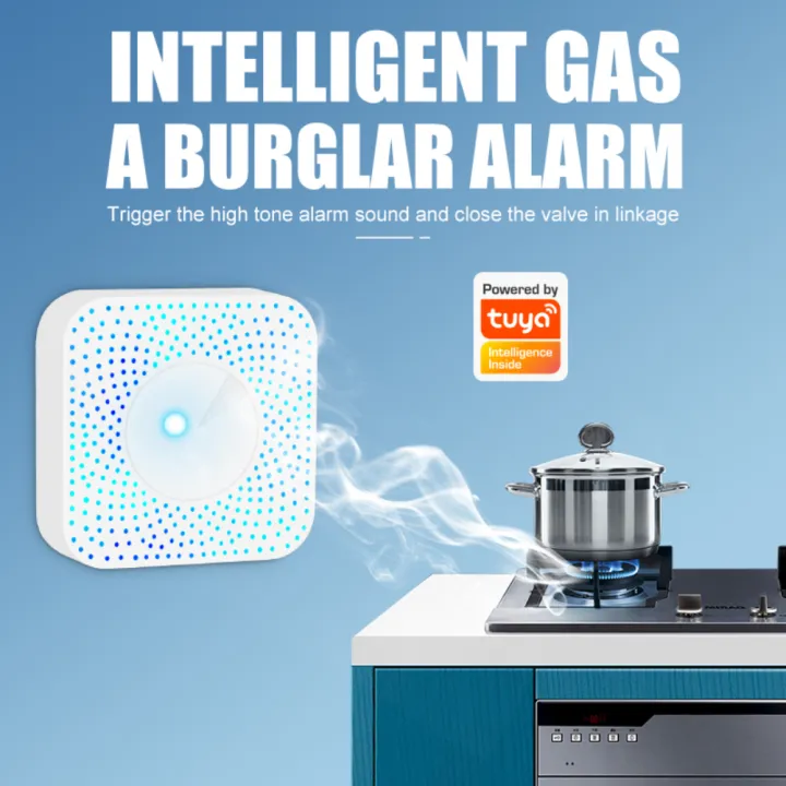 JMYmall Tuya Zigbee Natural Gas Sensor Combustible Household Smart LPG ...