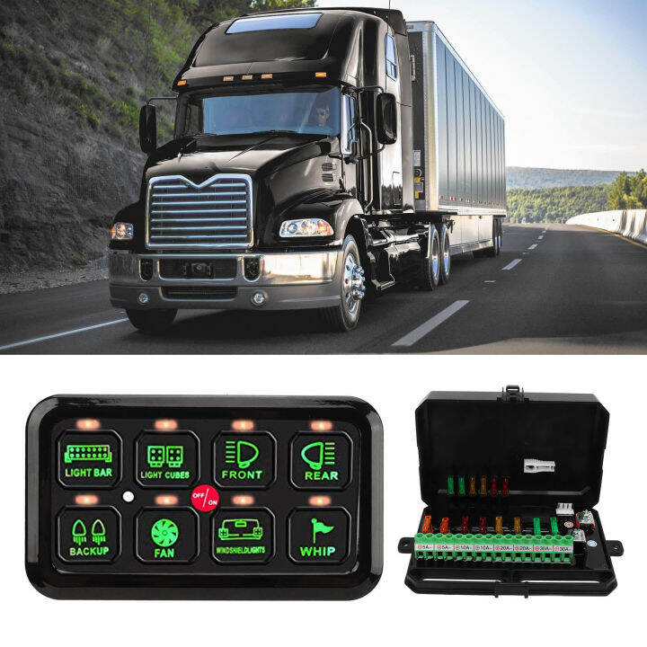 Car Switch Panel Over Voltage Protection Control Panel Box 8 Gang Touch ...