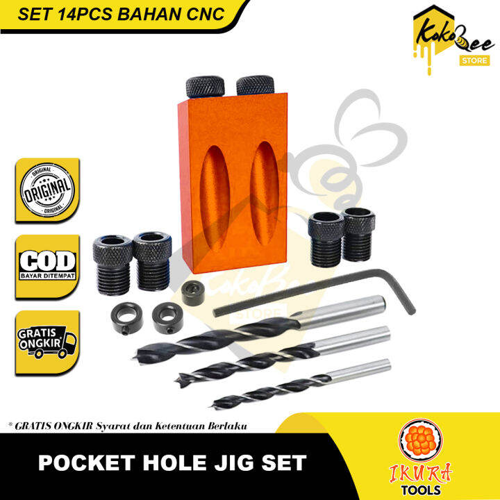 Mata bor dowel set 14pcs - Dowel pelubang sekrup sambungan - Pocket ...