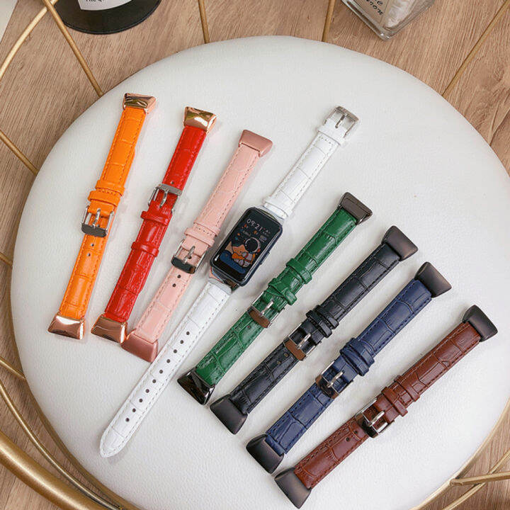 Leather Strap For Huawei Band 7 6 Crocodile Skin Pattern Bracelet ...