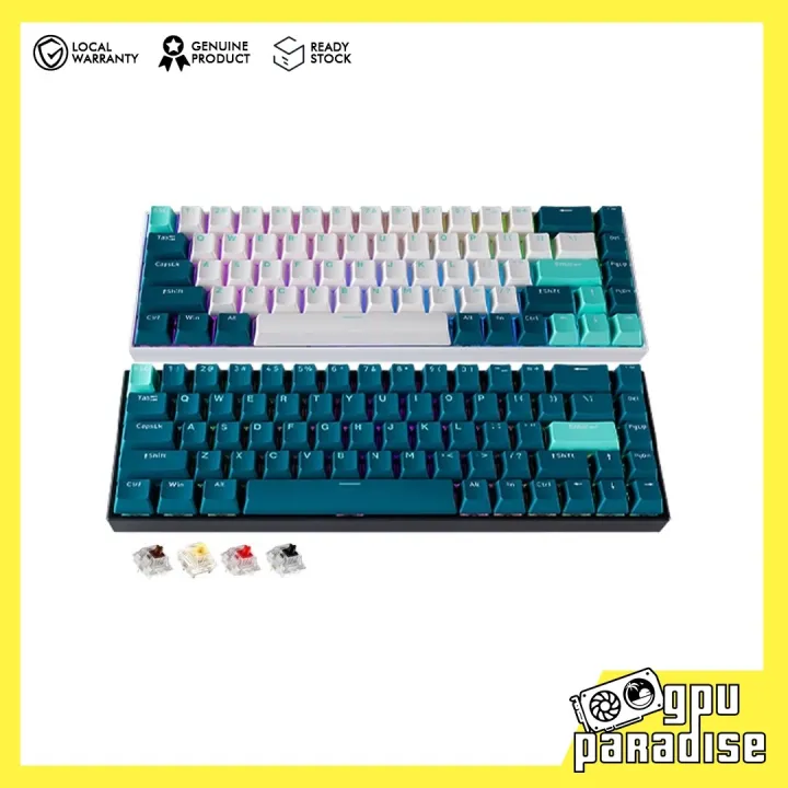 TECWARE B68+ WIRELESS MECHANICAL KEYBOARD ( BLACK / WHITE ) ( GATERON ...