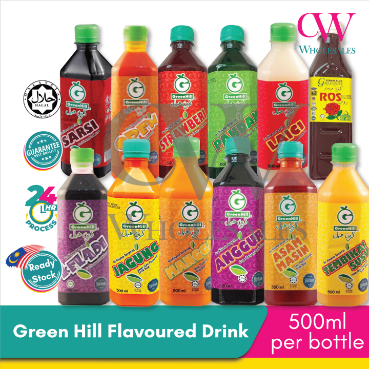 Green Hill Flavored Drink Base Sarsi/Oren/Laici/Asam Masin/Strawberi ...