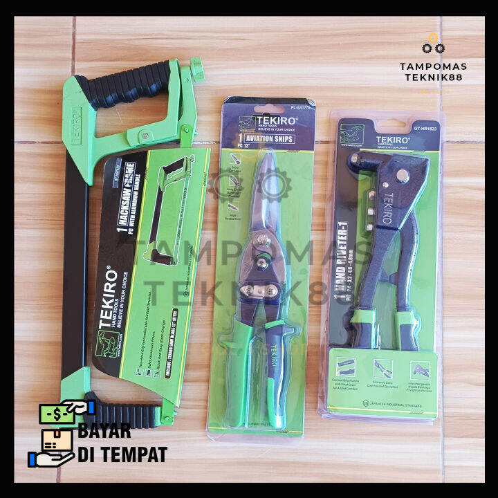 paket Baja Ringan 3 PCS TEKIRO - Tang Rivet Gunting Plat Holi Baja ...