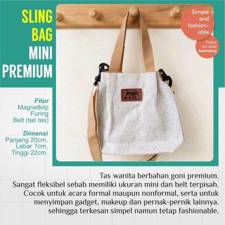 Sling bag simpel dan minimalis berbahan goni premium - Tas kondangan ...