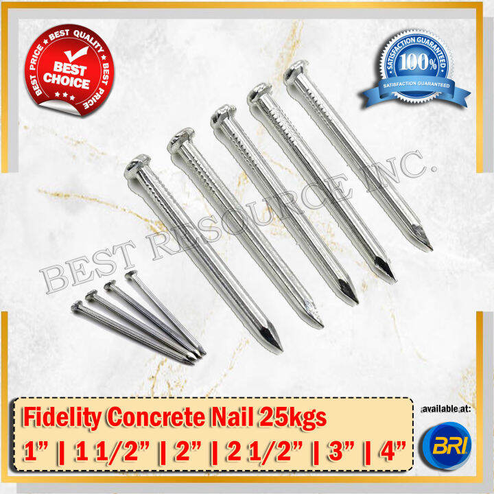 Fidelity Concrete Nail 1" | 1 1/2" | 2" | 2 1/2" | 3" | 4" | Lazada PH
