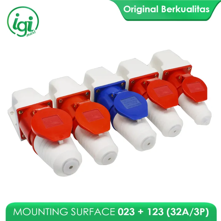 INDUSTRIAL PLUG MOBILE MOUNTING SOCKET 023 + 123 / 32A 3P 1 SET ...