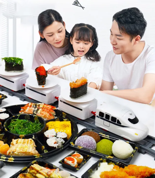 Sushi Train Rotary Sushi Toy Train Toy Railway Track Trains Children ...