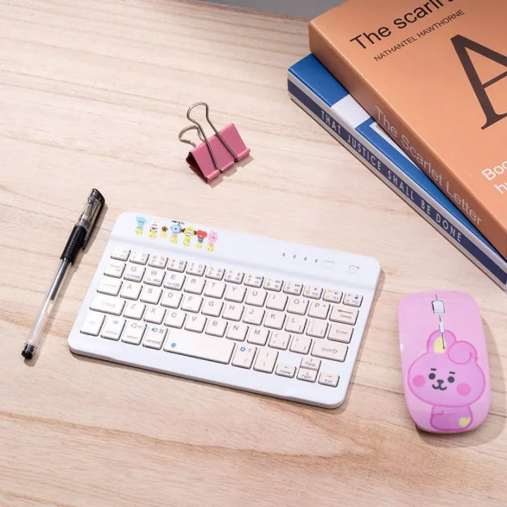 Ready Stcok BTS Mouse Wireless Bluetooth Mouse Cute BT21 Mouse Mat For ...