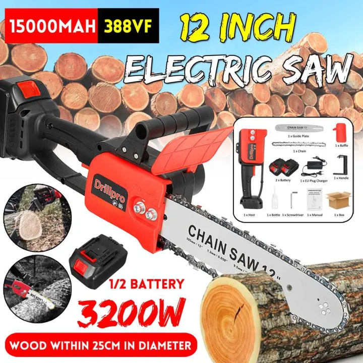 12 Inch Electric Chainsaw Electric Chain Saw Cordless Pruning ChainSaw ...