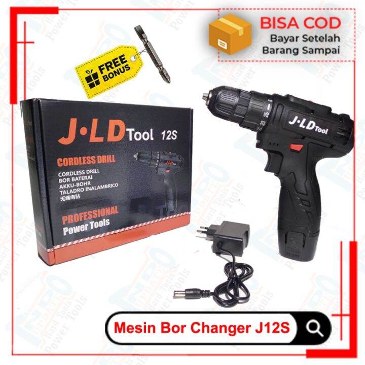 Bor Obeng Bor Baterai 12 Volt Cordless Drill Mesin bor cordless ...