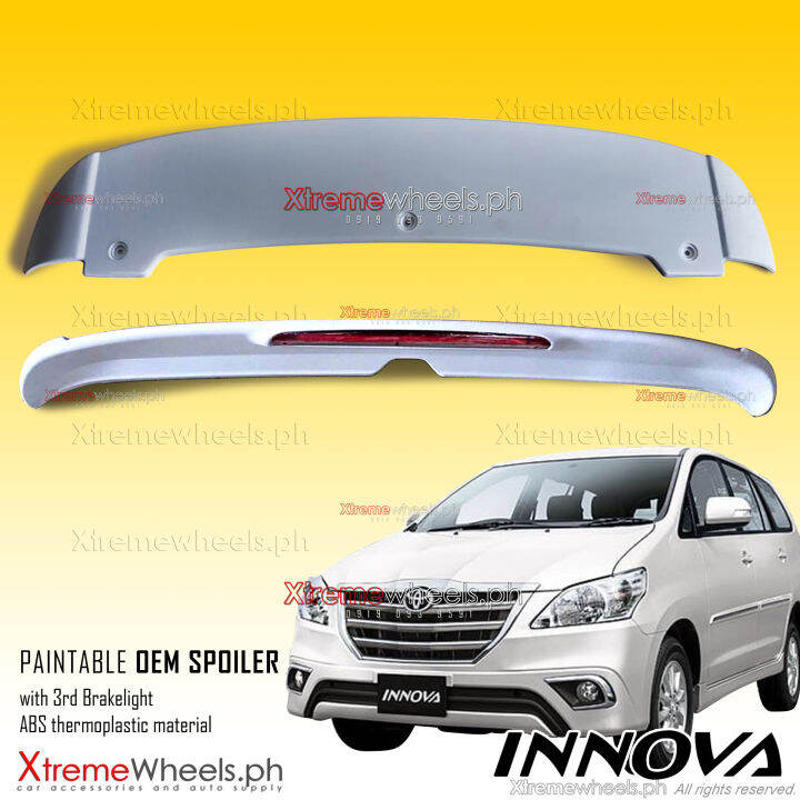Toyota Innova 2005-2015 Rear Spoiler With 3rd Break Light No Paint ...
