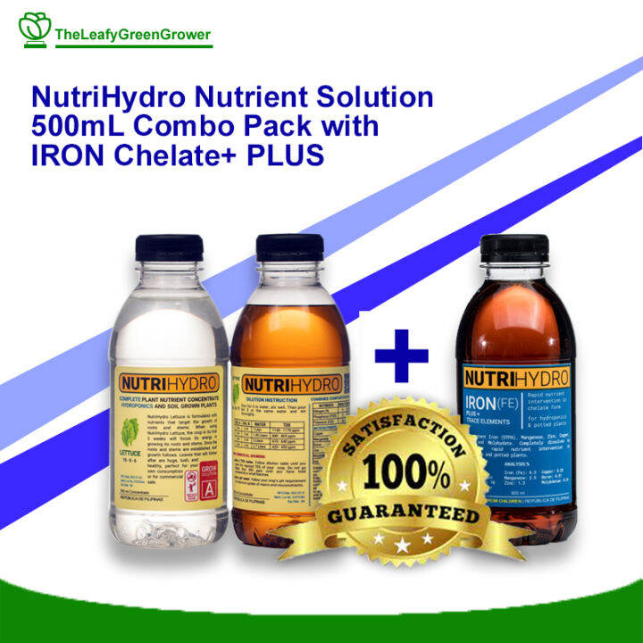 NutriHydro Nutrient Solution A+B Combo with IRON 500mL | For ...
