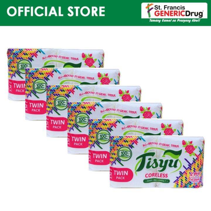 Tisyu Coreless All-around Hygienic Tissue Twin Pack Sold by 6 Packs ...