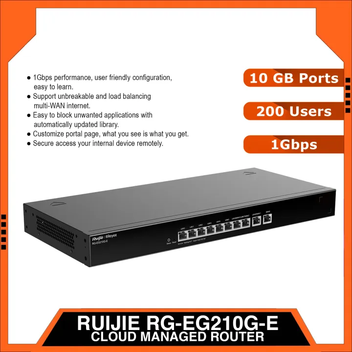 Ruijie RG-EG210G-E Reyee 10-Port Gigabit Cloud Managed Router | Lazada PH