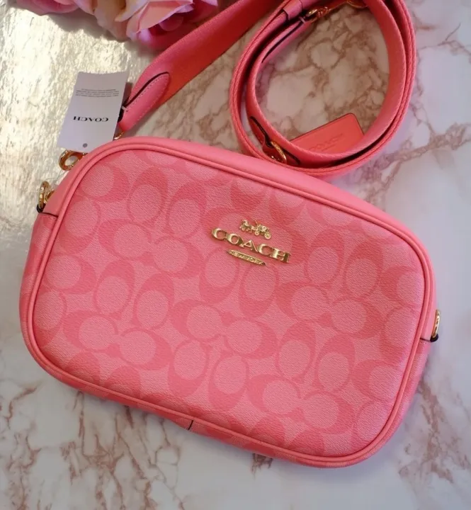 Coach Jamie Camera Bag In Blocked Signature Canvas CA169 - Rose | Lazada PH