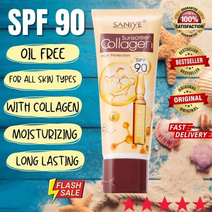 SEN 65ml SANIYE Sunscreen Skin Color Whitening & High Sun Protection SPF90+ PA+++ | Lazada PH