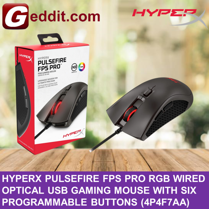 HYPERX PULSEFIRE FPS PRO RGB WIRED OPTICAL USB GAMING MOUSE WITH SIX ...