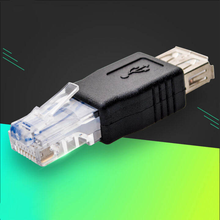 RJ45 Male to USB Female Ethernet Adapter Connector Network Socket Plug ...