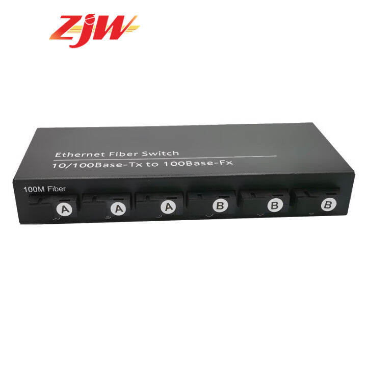 ZJW 6 SC Port 2 RJ45 10 / 100M Ethernet Switch Media Converter Fiber ...
