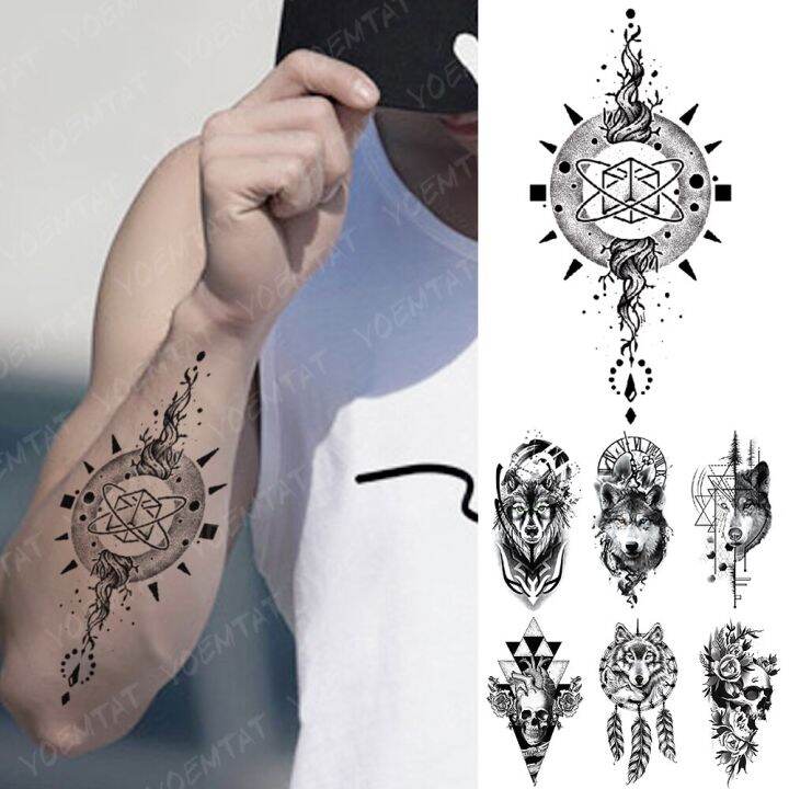 【HBESTY Magic Tattoo】Waterproof Temporary Tattoo Sticker Circular Totem ...