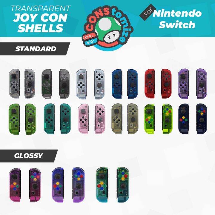 Nintendo Switch Replacement Joy Con Shell - Transparent Joycon Shells ...