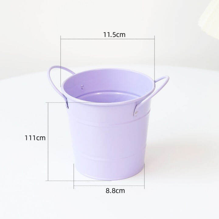 LSHUO Kawaii Pen Holder Creative Mini Iron Bucket Pen Holder Desk ...
