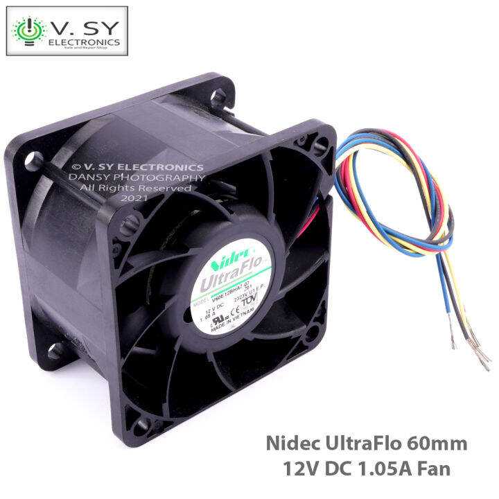 Original Nidec UltraFlo High Speed 60mm DC 12V 1.05A 12.6W Blower ...