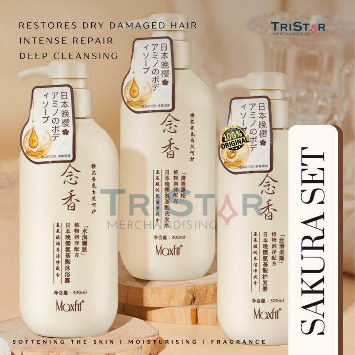 OKANEN Naturals Shampoo Conditioner And Body Wash Set 650 ml Sakura ...