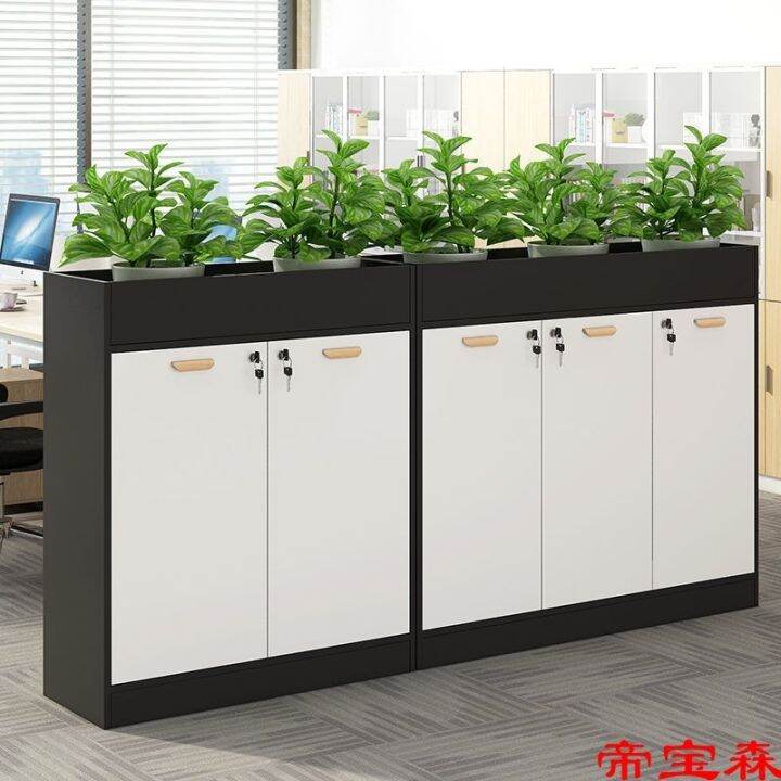 [COD] Office planter cabinet low partition long rectangular wooden file ...