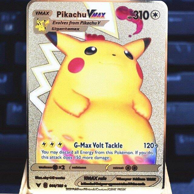 New Pokemon V Max Golden Metal Card Super Anime Collection Card ...