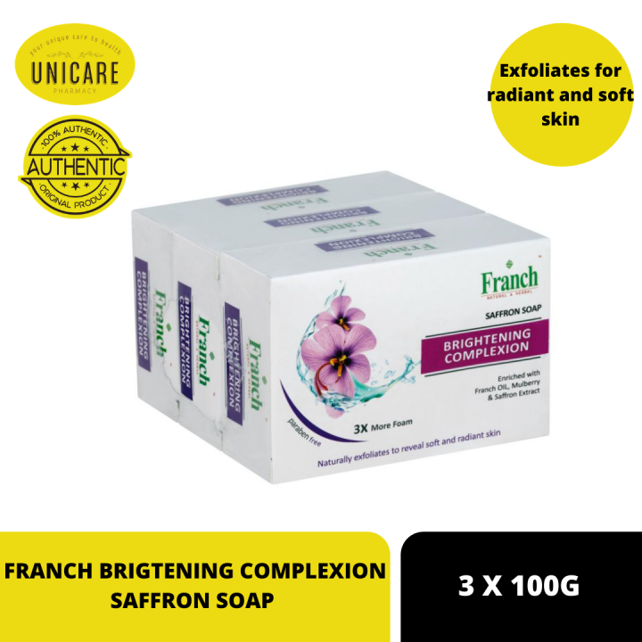 FRANCH BRIGHTENING COMPLEXION SAFFRON SOAP 3 X 100G | Lazada
