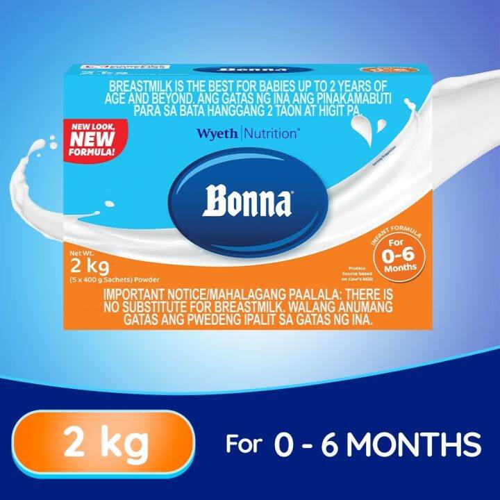 BONNA® Infant Formula for 0 to 6 months 2kg (400g x 5) | Lazada PH