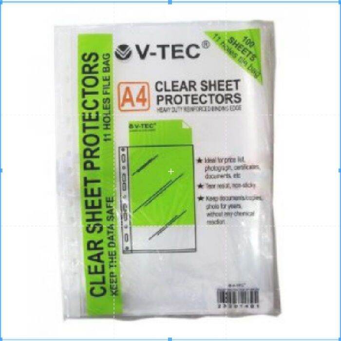 PP Pocket Sheets Protector A4 V-tec isi 100 sheet/ Plastik Pocket V-tec ...