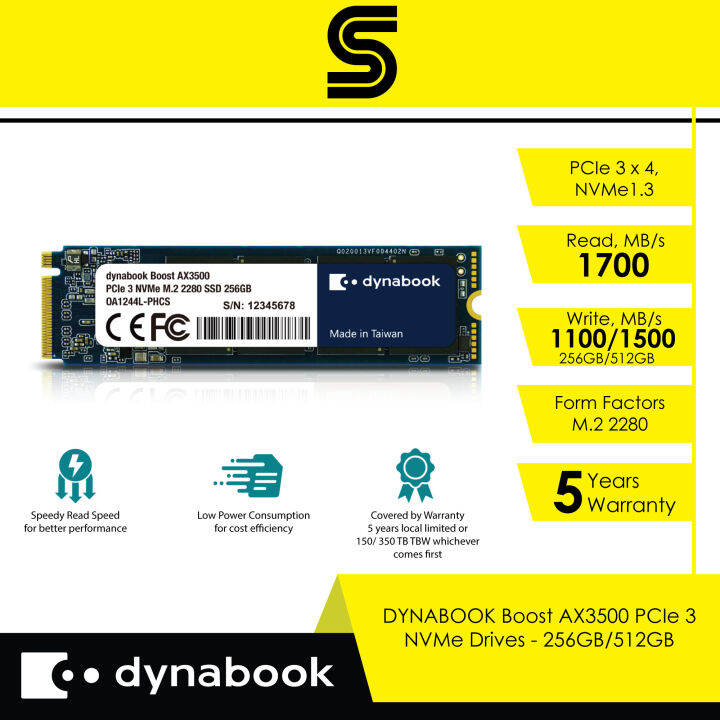 DynaBook Boost AX3500 PCIe 3 NVMe SSD - 256GB/512GB | Lazada