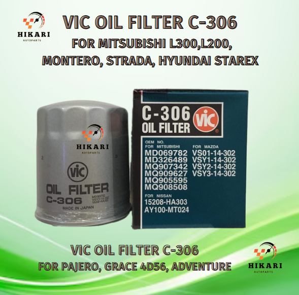 Vic Oil Filter C-306 for Mitsubishi L300, L200, Montero, Pajero ...