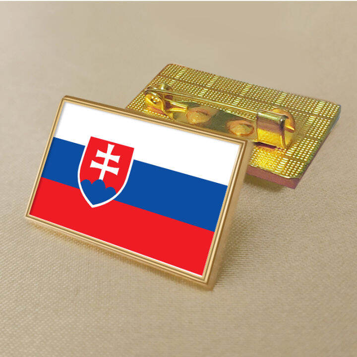 Slovakia flag pin 2.5*1.5cm zinc die-cast PVC colour coated gold ...