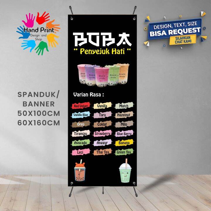 Spanduk Banner Es Boba Hitam G Gratis Memesan Desain | Lazada Indonesia