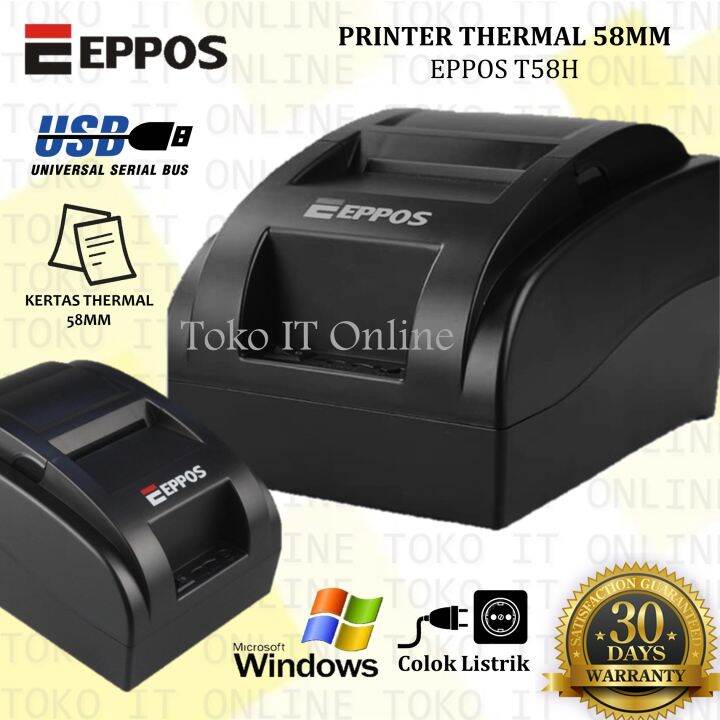 PRINTER THERMAL EPPOS T58H 58MM USB CETAK STRUK KASIR SUPPORT RJ11 EPPOS T-58H | Lazada Indonesia