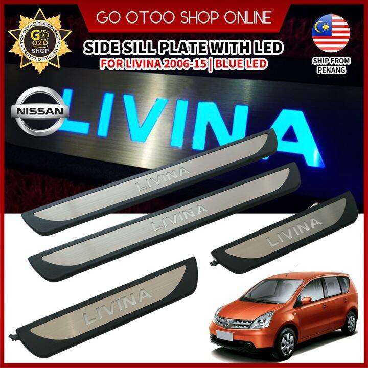 OEM Blue LED Car Door Side Sill Step Plate For 【Nissan Livina 2006 ...