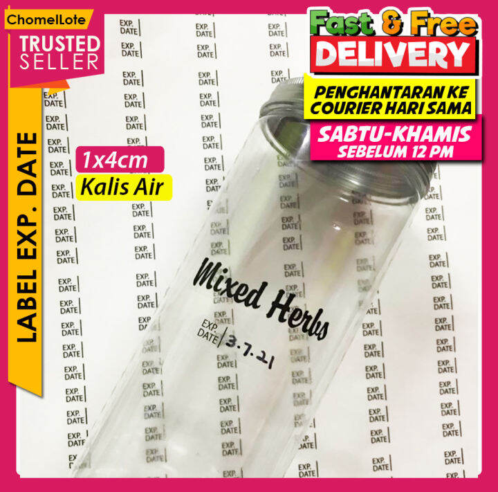 Sticker Expired Date Sticker Tarikh Luput Transparent Kalis air Label ...