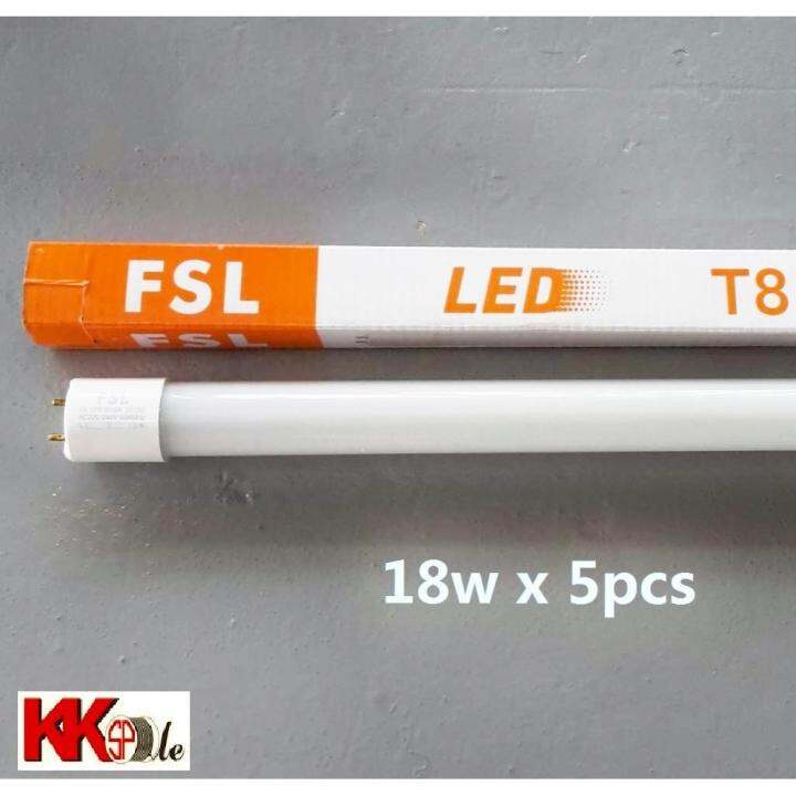 (6 month Warranty) 5 pcs FSL 18W T8 LED Tube 6500K (Daylight) | Lazada