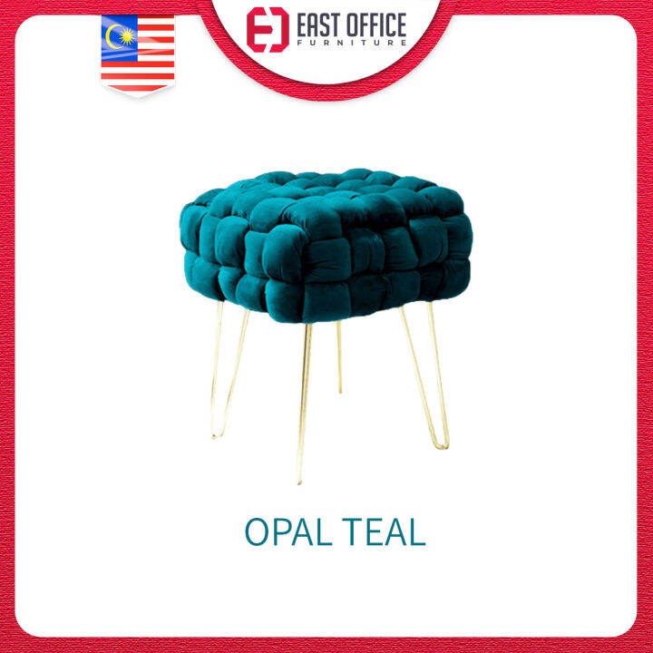 Eastoffice | Makeup Chair Aesthetic Makeup Stool Light Luxury Stool Ottoman Stool Gold legs ...