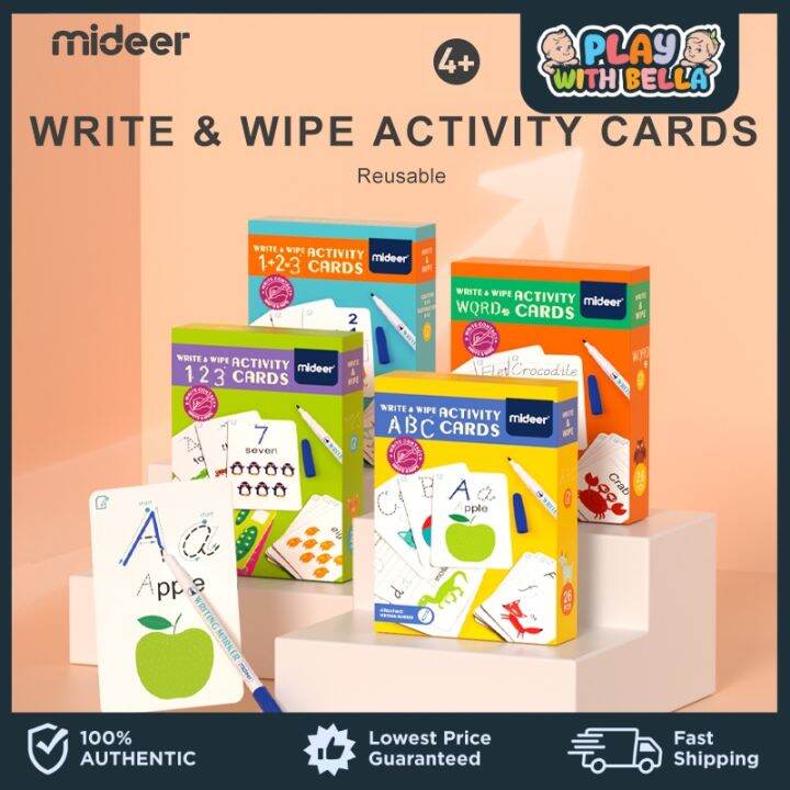 MiDeer Activity Cards for Kids - Educational Wipe and Write Flash Cards ...