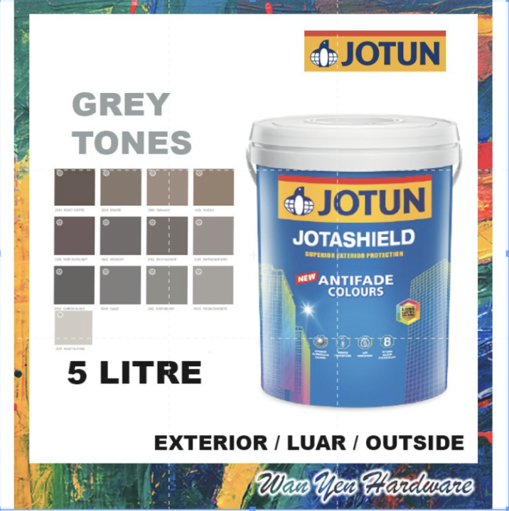 5 LITRES ( GREY TONES ) JOTUN JOTASHIELD ANTIFADE ( EXTERIOR / LUAR ...