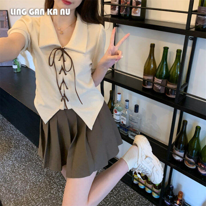 LING GAN KA NU เสื้อครอปไอจี ฤดูร้อนใหม่เกาหลีรุ่น 4XL ขนาดใหญ่ไขมัน MM ...