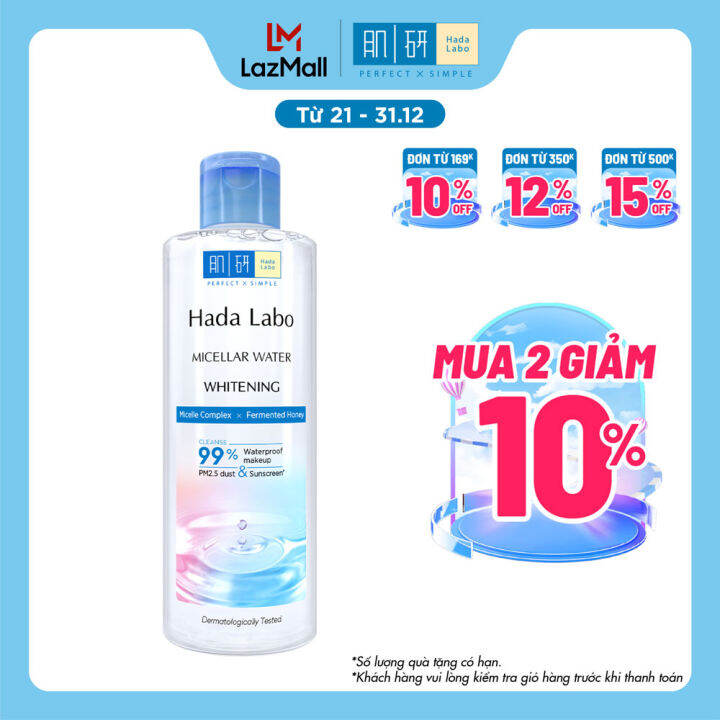 Nước tẩy trang sạch sâu dưỡng trắng Hada Labo Micellar Water Whitening 240ml | Lazada.vn