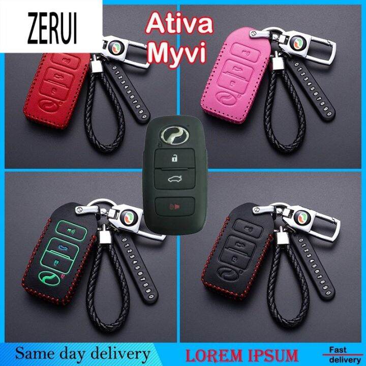 ZR For Perodua Ativa / Alza / myvi 2022 key cover Leather Remote Key ...