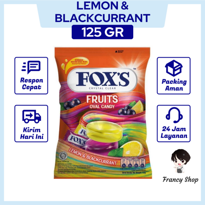 Permen Fox's Crystal Clear Fruits Lemon & Blackcurrant 125 gr | Lazada ...