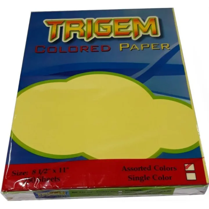 Trigem Colored Paper Assorted color 250 Sheets/Ream | Lazada PH