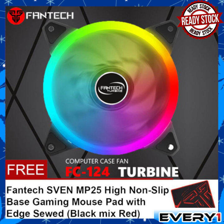 FANTECH TURBINE FC-124 120mm Anti-Vibration Auto RGB Modes Dual Side ...